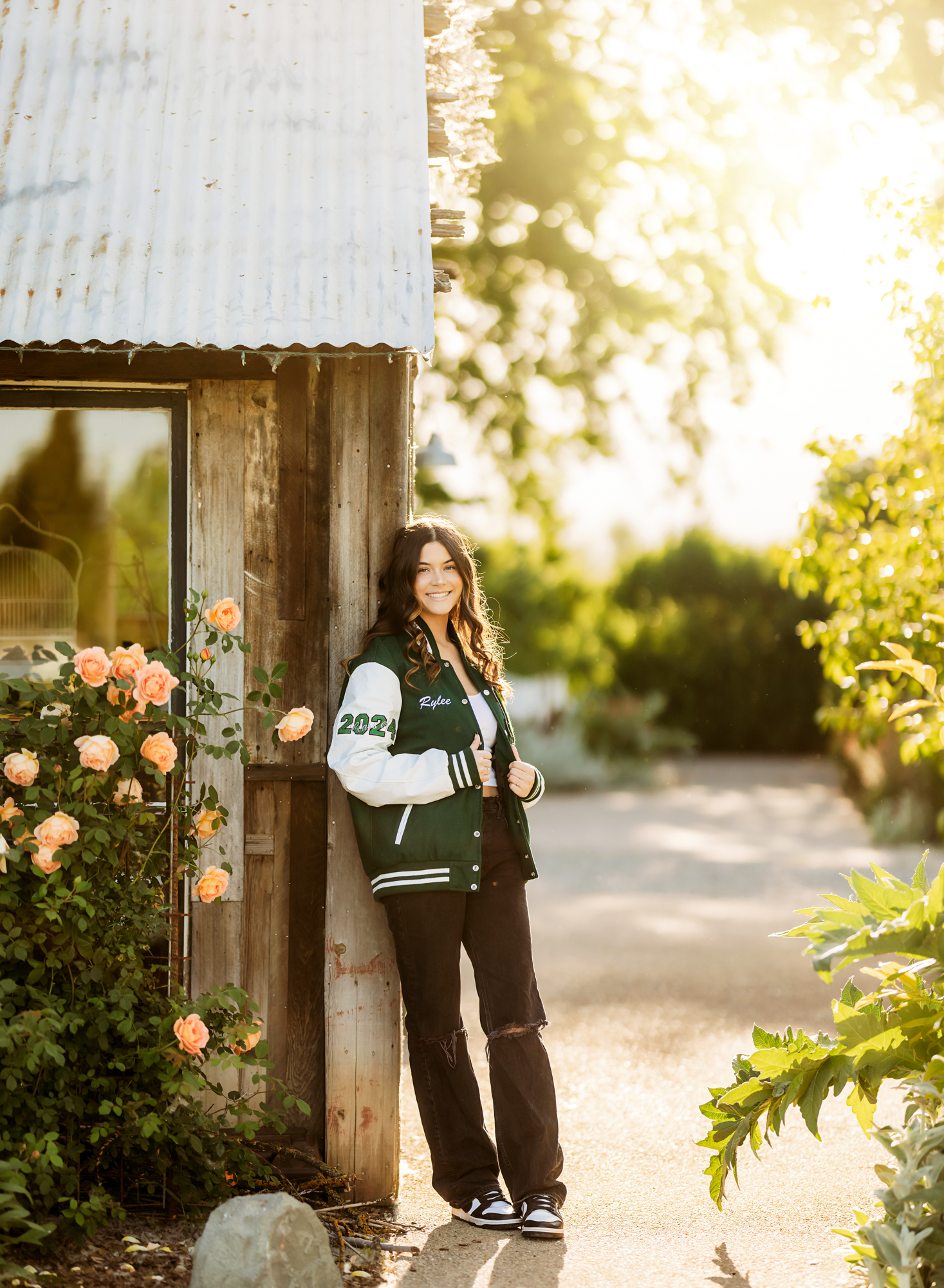 Senior Girls and Letterman Jackets in Senior Portraits | Senior ...